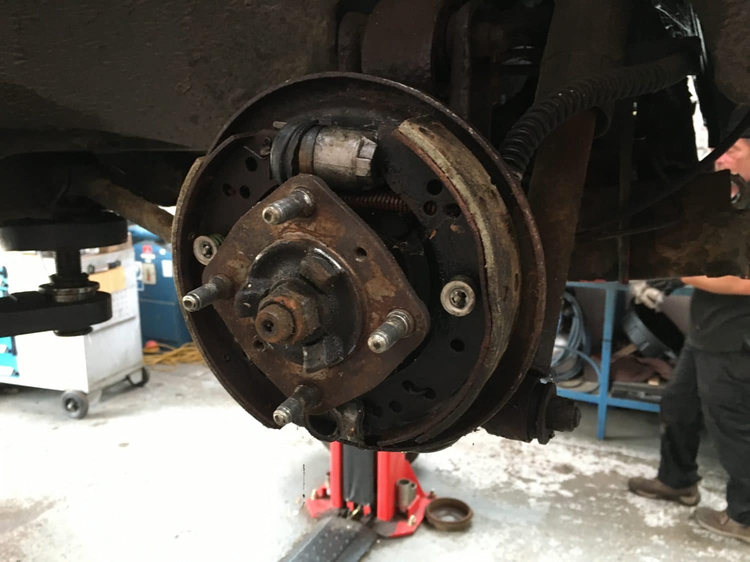 Working on the Triumph Spitfire brakes - Bridge Classic Cars