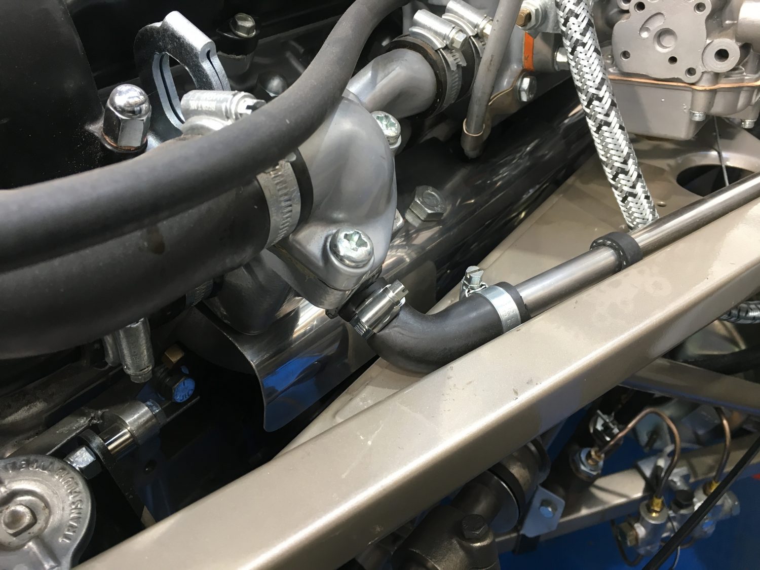 The new heat shields are now in position - Bridge Classic Cars