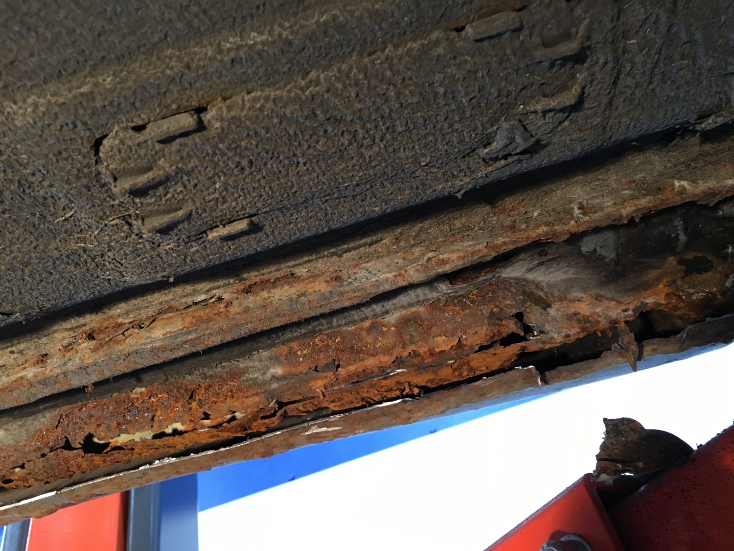 Carrying out necessary repair work to sills - Bridge Classic Cars