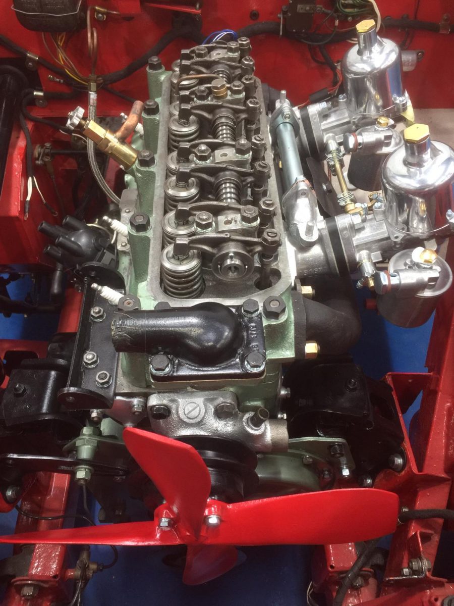 Our Austin Healey engine now fitted - Bridge Classic Cars
