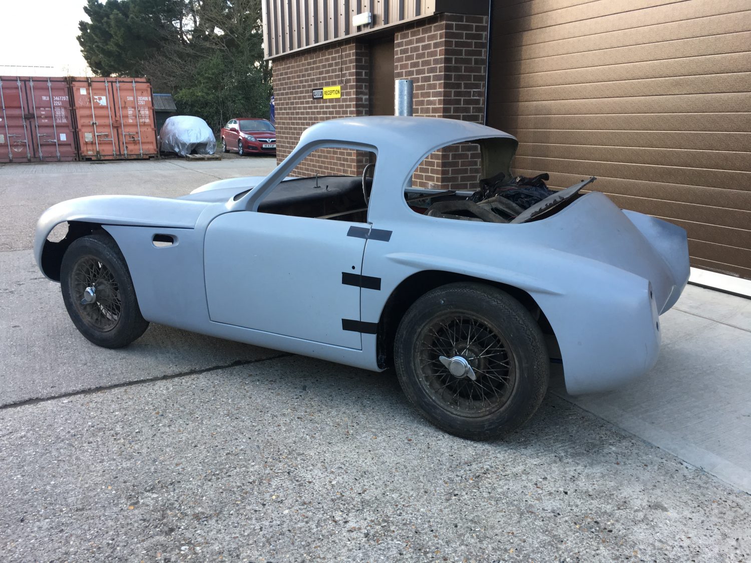 TVR Grantura bodyshell arrives at Bridge Classic Cars - Bridge Classic Cars