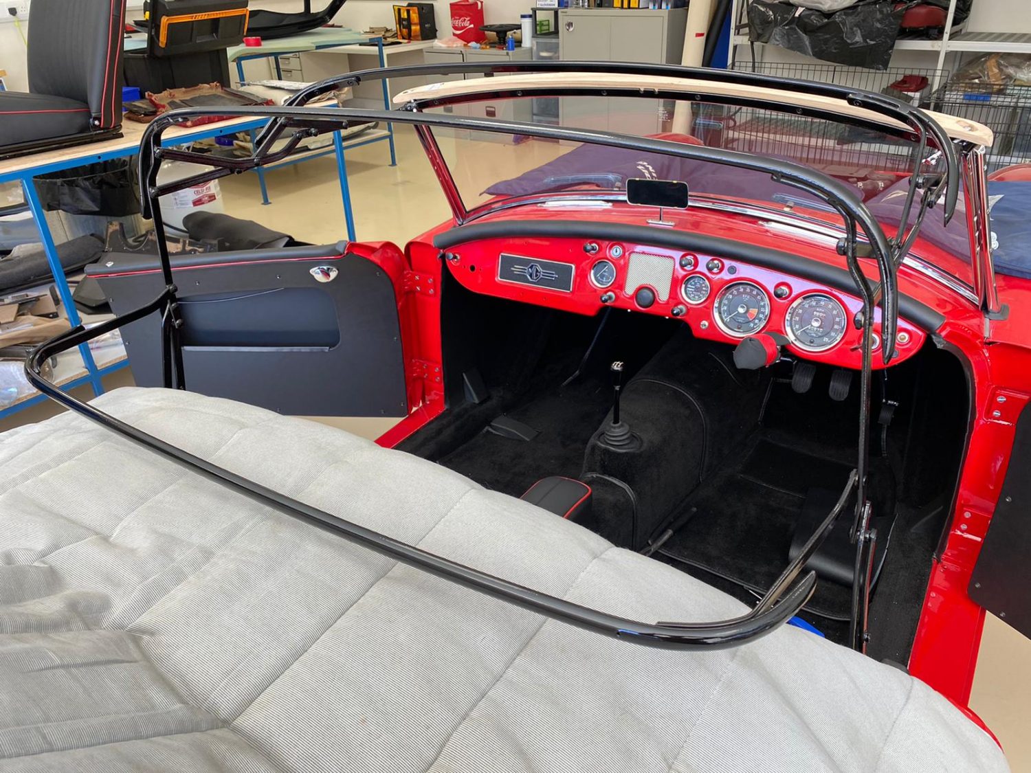 1960 MGA Interior Trim: Soft Top Install - Bridge Classic Cars