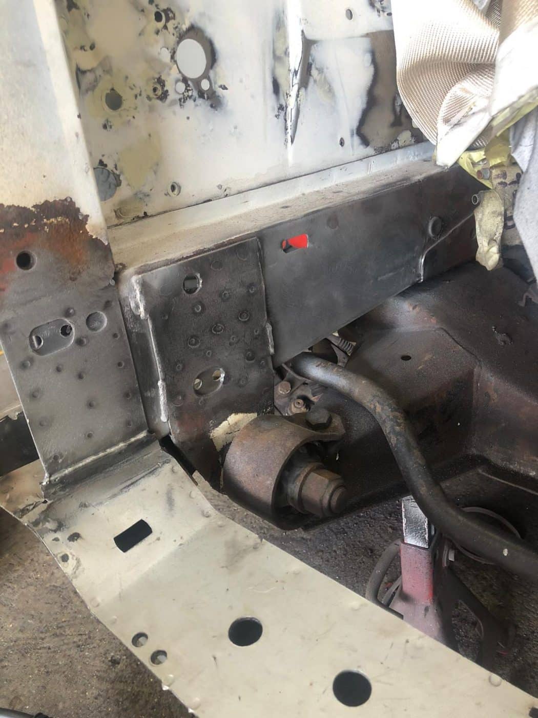 Repair work continues on the Daimler. - Bridge Classic Cars : Bridge ...